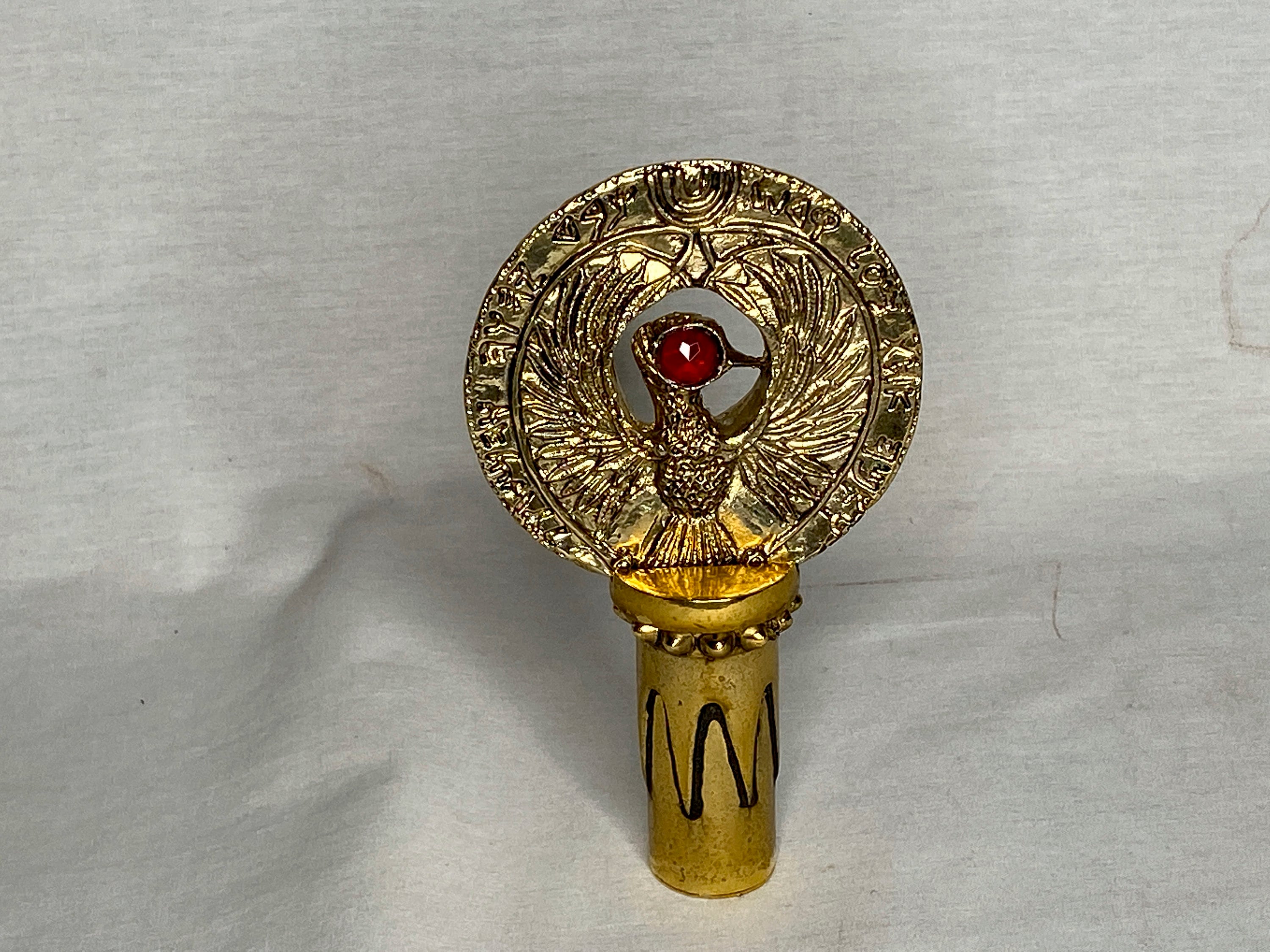 Indiana Jones, Staff of RA Headpiece, Antique Gold, Red Jewels, Staff ...