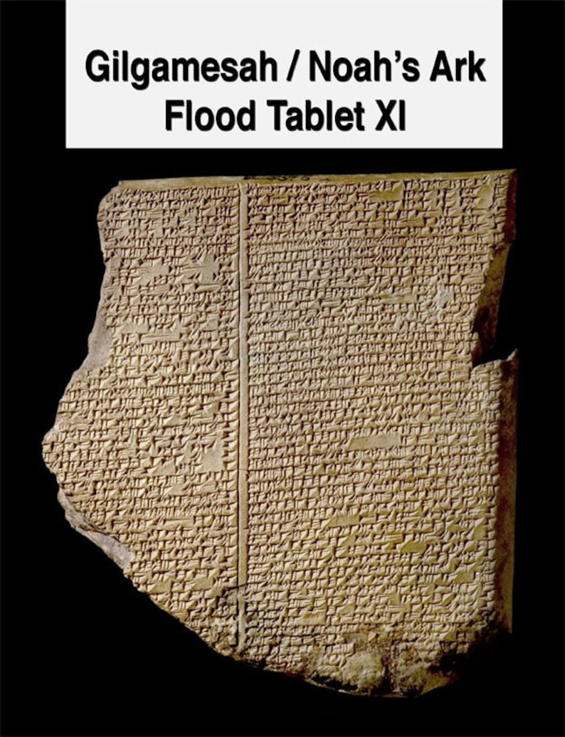The Flood Tablet XI Epic of Gilgamesh Noah's Ark - Etsy