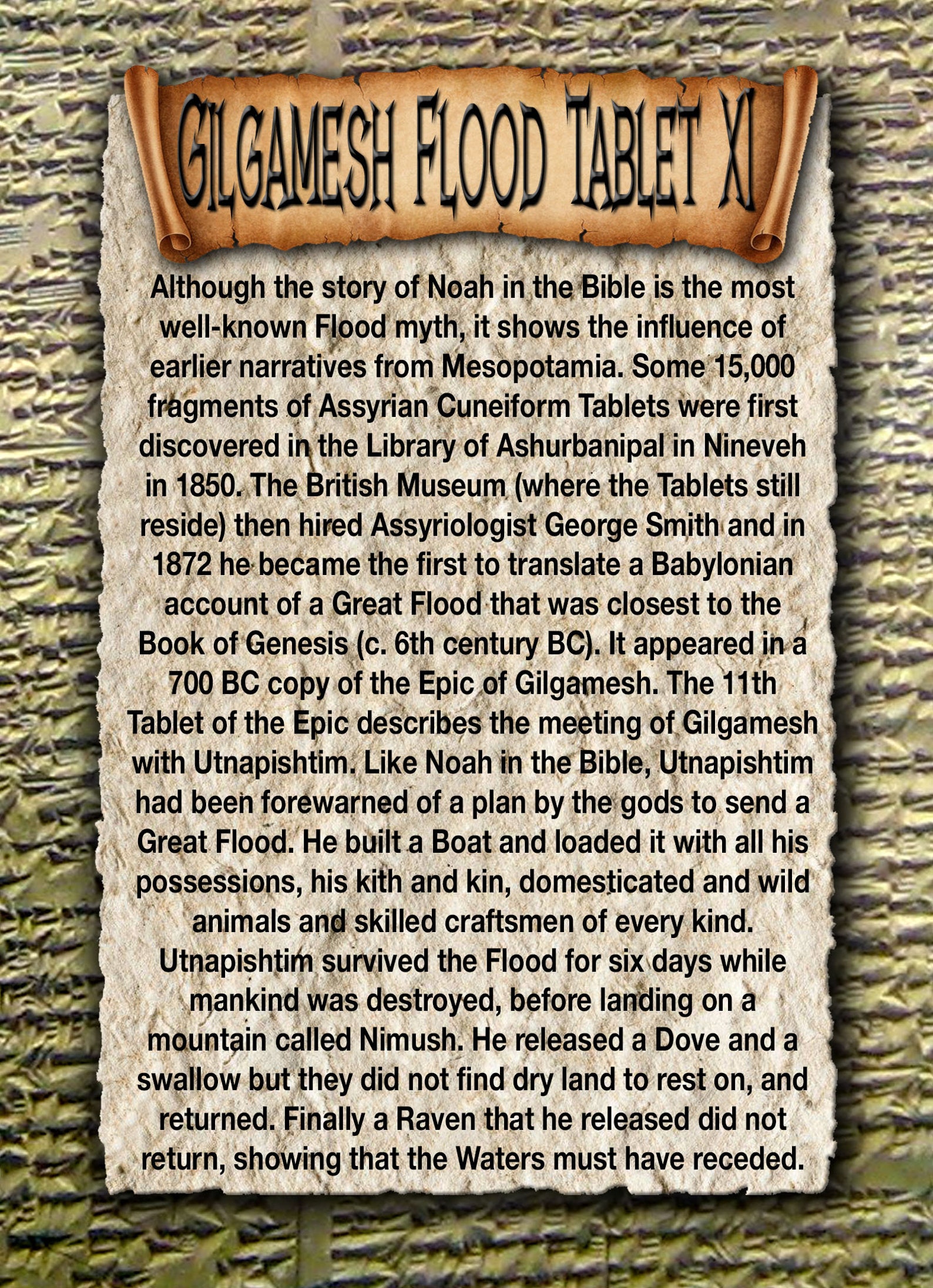 The Flood Tablet XI, Epic of Gilgamesh, Noah's Ark, Stand, Free Book ...
