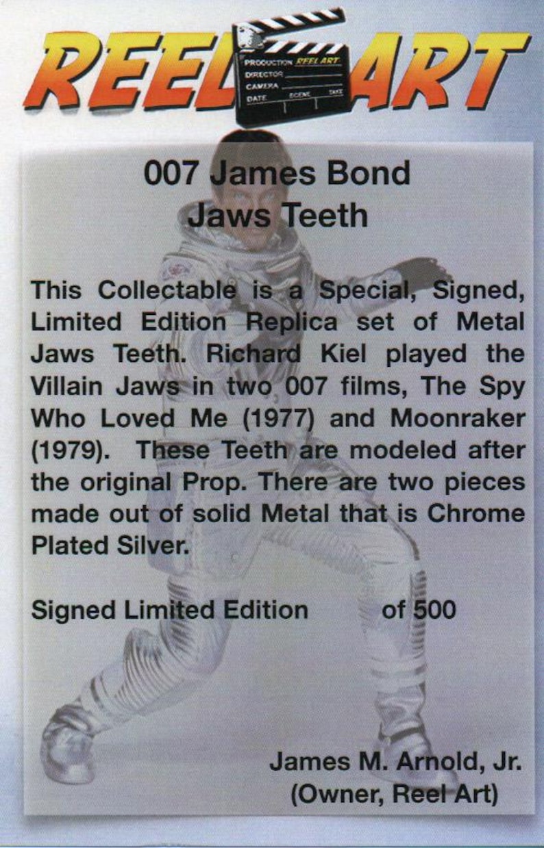 007 James Bond, Jaws, Metal Teeth, Spy Who Loved Me, Moonraker, Signed ...