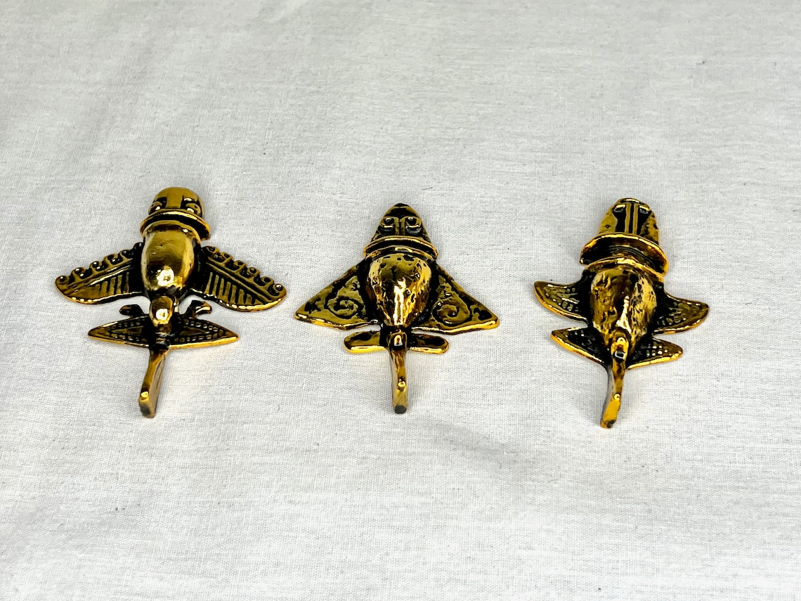 Ancient Aircraft Flying Machine Set, Aztec, Mayan, Inca, Metal, Signed ...