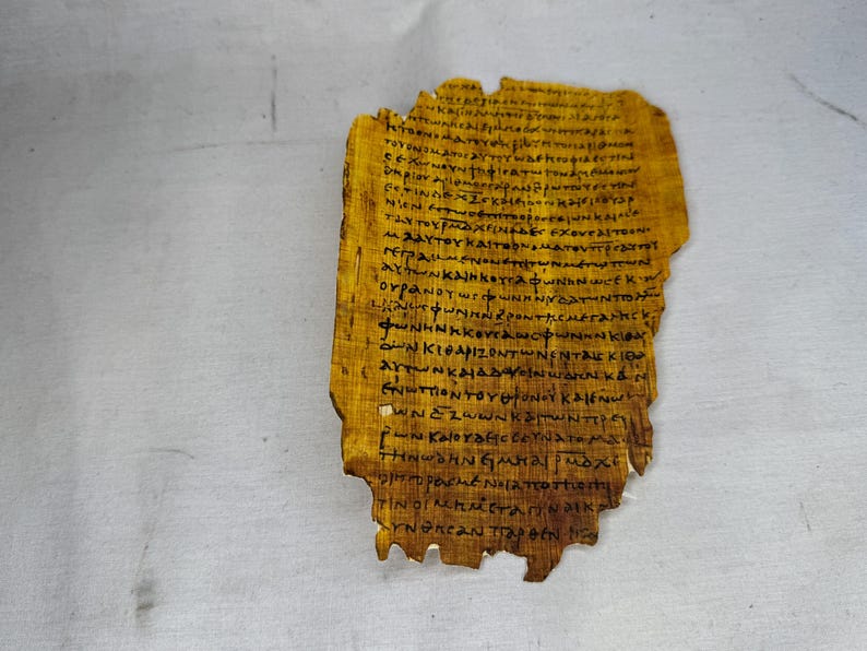4 Piece Biblical Papyrus Fragment Set, St John, Pauline Epistle ...