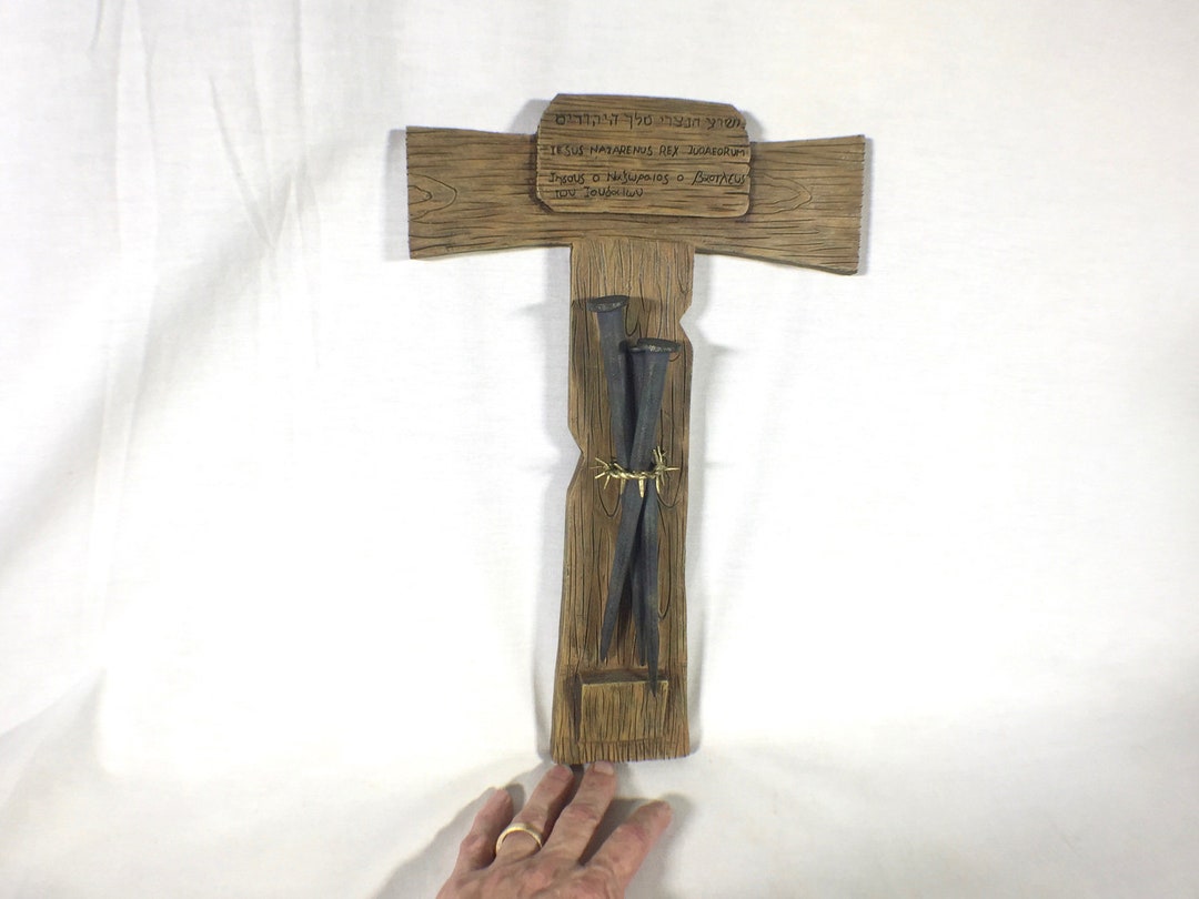 Crucifix With Roman Nails, Crown of Thorns, Titulus Crucis and Free ...