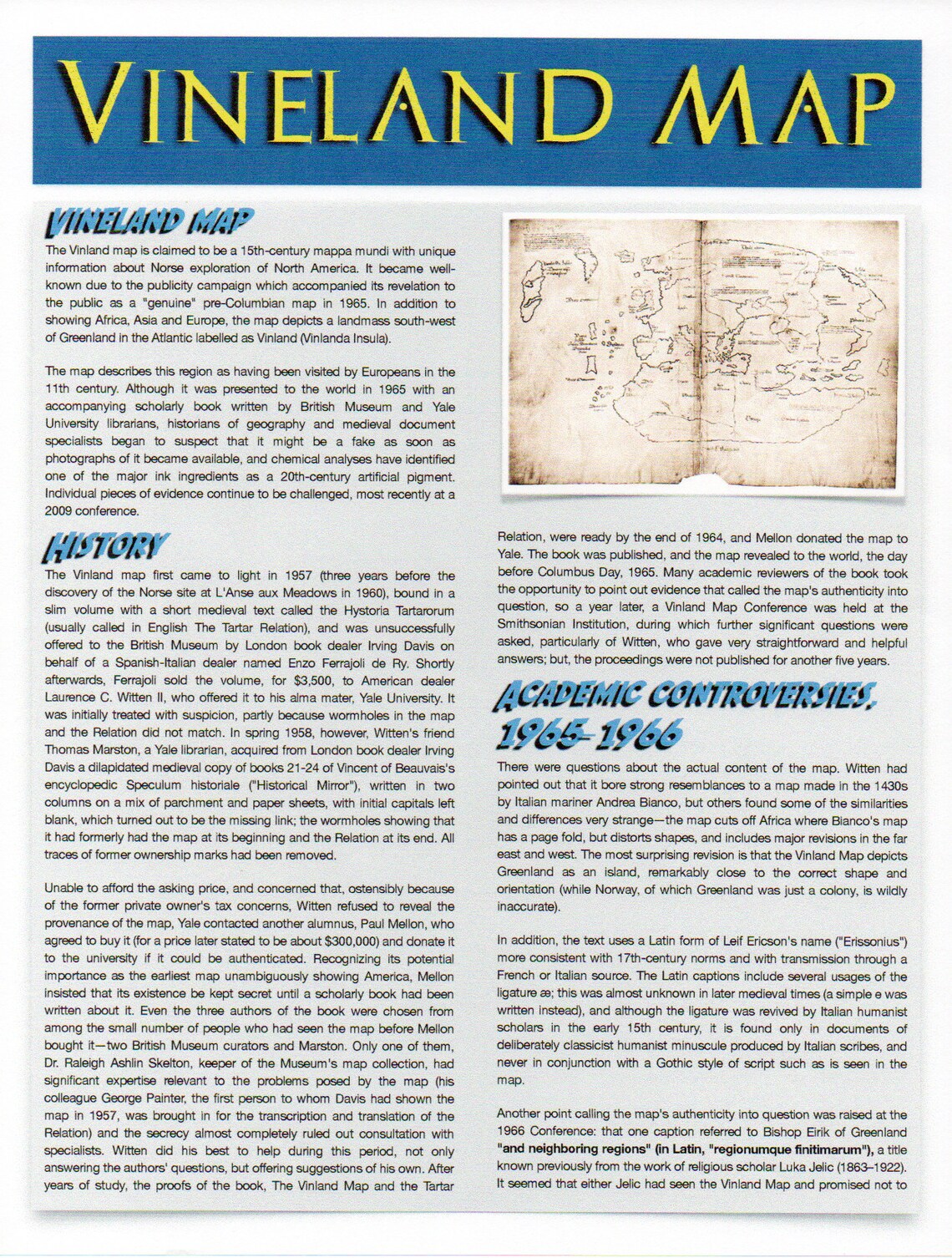 Vinland, First Map of Americas, Discovered by Vikings, Free Pamphlet - Etsy