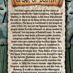 The Holy Spear of Destiny, Antioch Lance, Free Book, Signed, Numbered ...