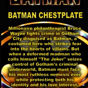 Batman (1989) Chestplate, Real Prop Replica Signed, Numbered, Special ...