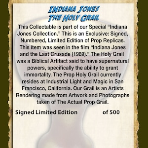Indiana Jones, Holy Grail Chalice, Real Prop Replica, Solid Resin ...
