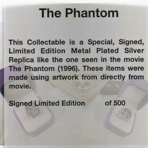 Phantom, Ring of Evil, Real Prop Replica, Metal, Signed, Numbered ...