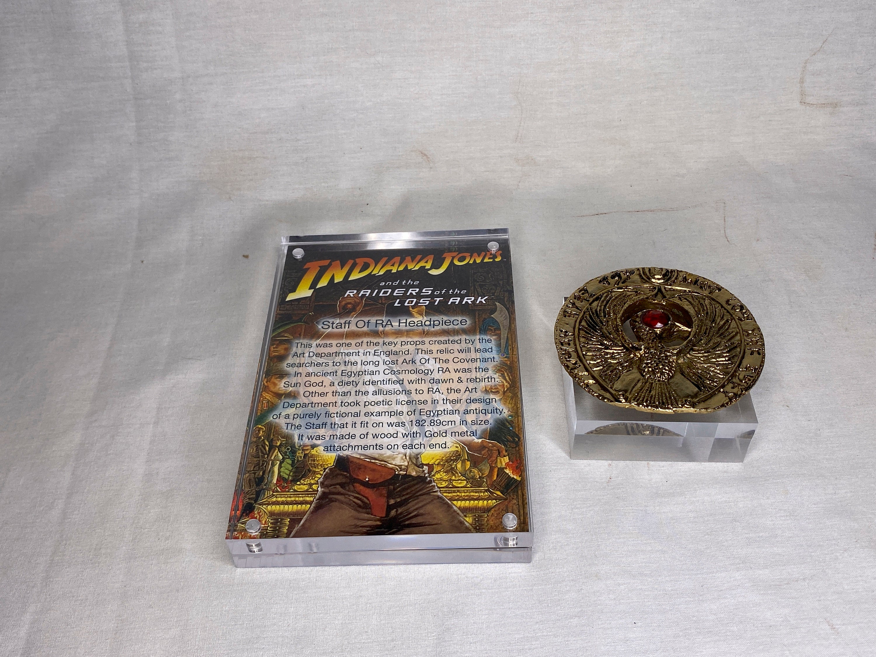 Indiana Jones, Staff of RA Headpiece, Antique Gold, Solid Metal, Amber ...