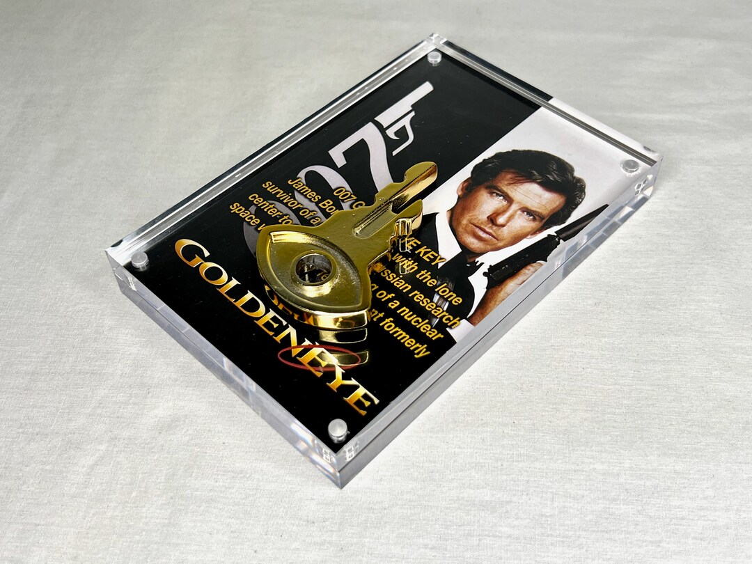 007, Goldeneye Gold Key, Real Prop Replica, Gold Plated Metal, Display ...