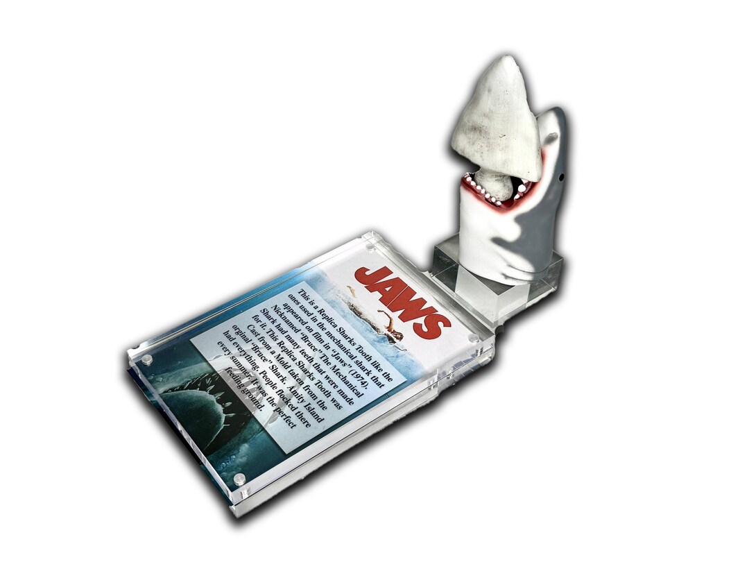Jaws, Bruce Shark Tooth and Stand, Solid Resin, Display Plaque, Item ...