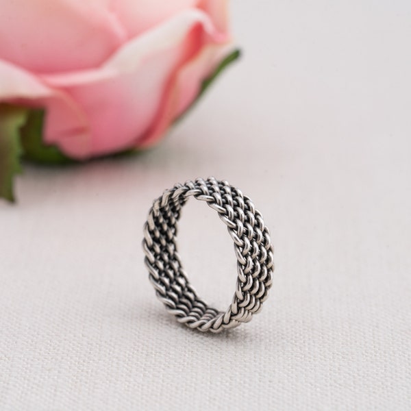 Braided Silver Ring - Etsy