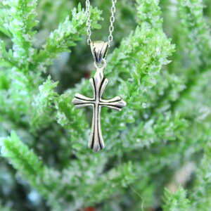Handmade Silver Cross Necklace Women, Cross Pendant Necklace, Confirmation Gift, Family Gift for ...