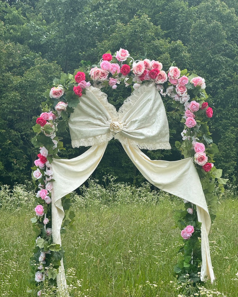 Ivory Floral Wedding Bow | Lace Bow Birthday Bridal Shower Tea Party ...