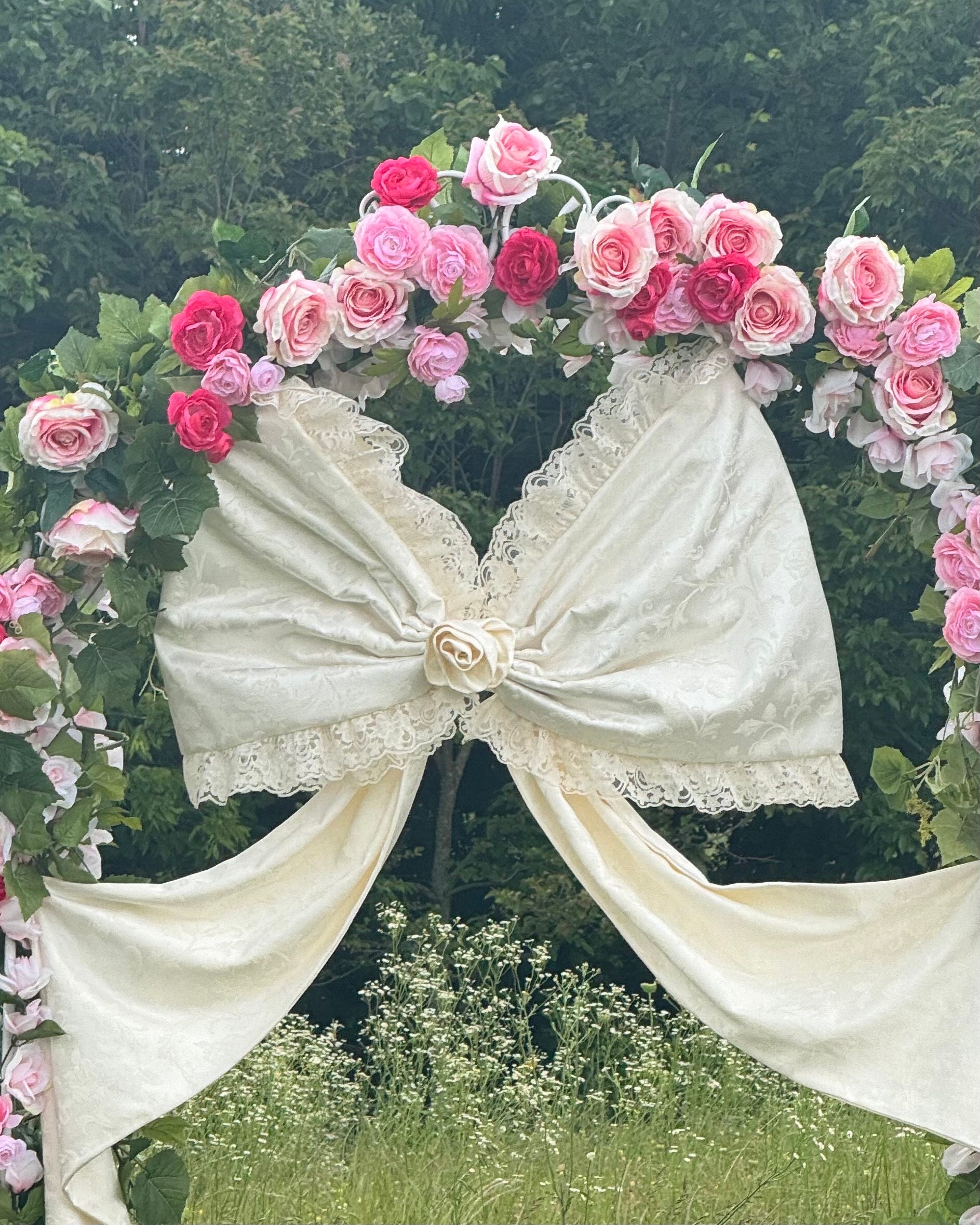 Ivory Floral Wedding Bow | Lace Bow Birthday Bridal Shower Tea Party ...