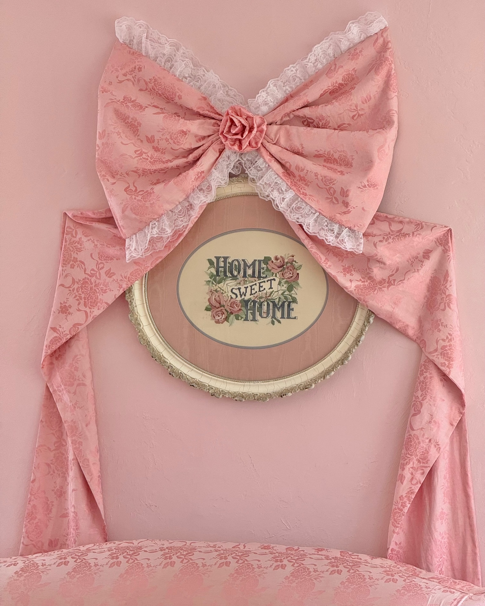 Rose Pink Ribbons & Flowers Bow | Lace Bow Birthday Bridal Shower Tea ...