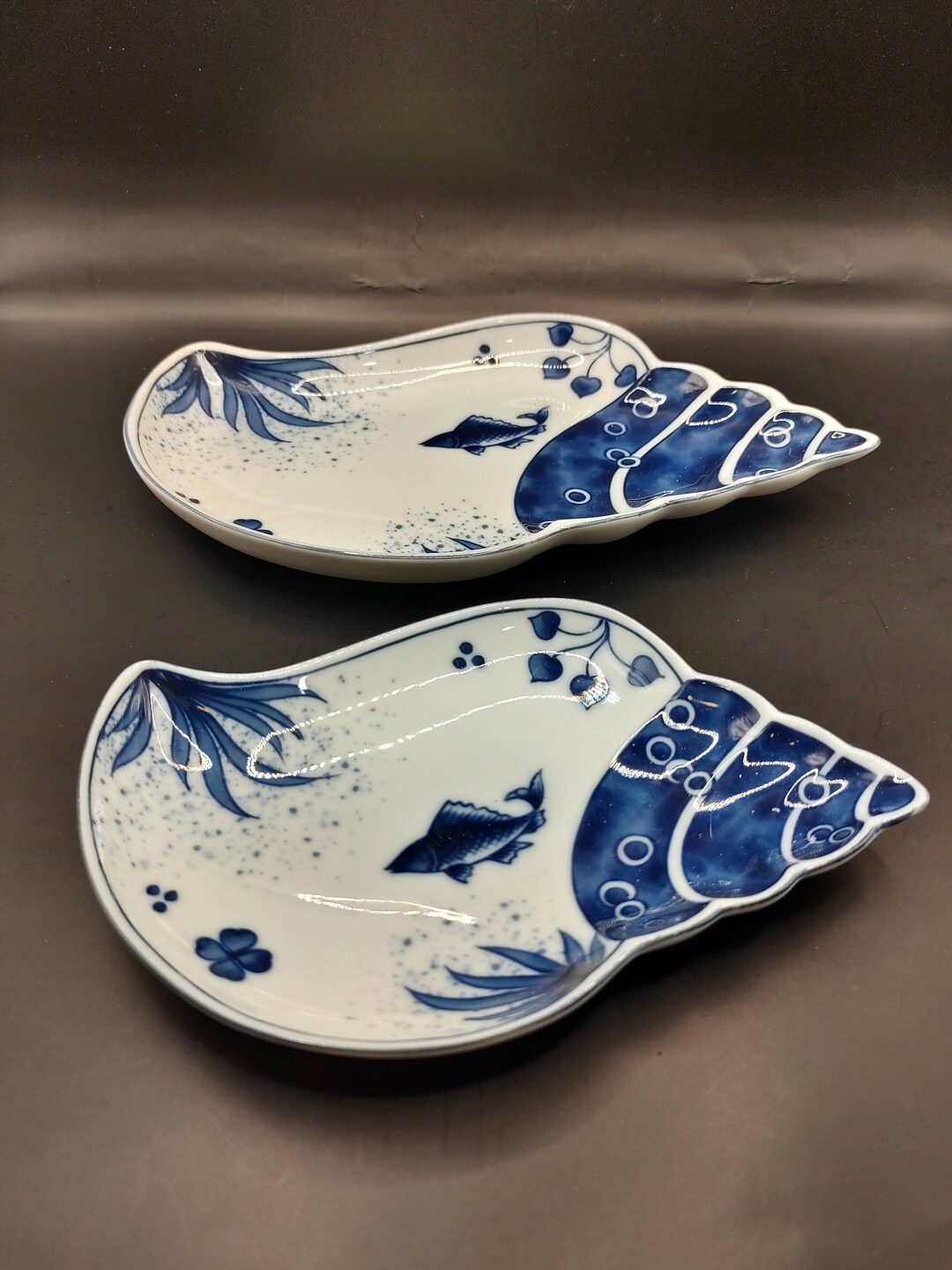 Set of 2 Andrea by Sadek Shell Shaped Trinket Dishes Catchalls Vanity ...