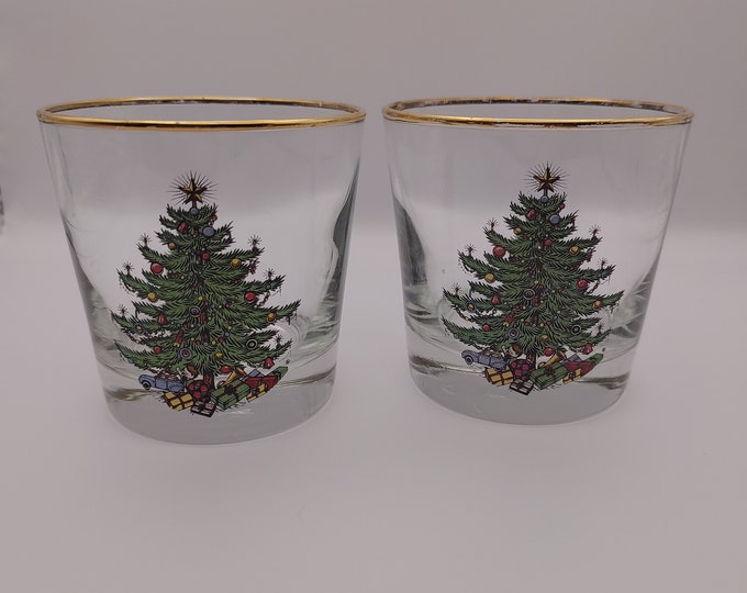 Vintage Libbey Christmas Glasses Etsy