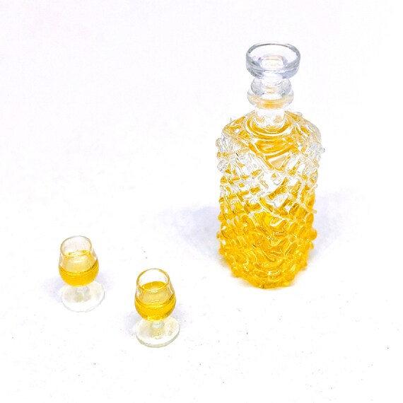 Miniature Wine Set Whisky Miniatures Dollhouse Miniatures Home - Etsy