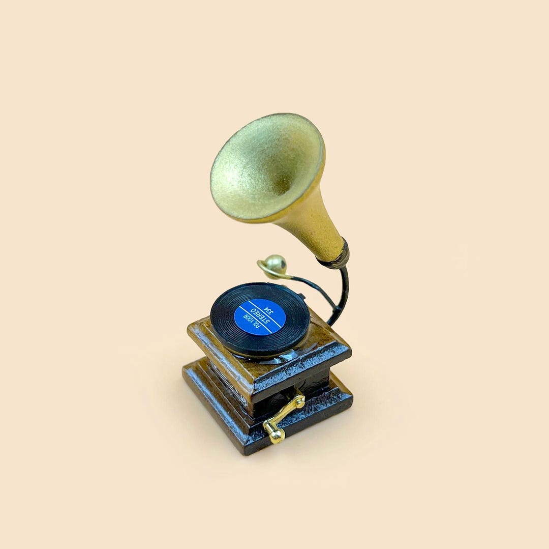 Miniature Retro Phonograph Dollhouse Miniatures Home Decoration Mini ...