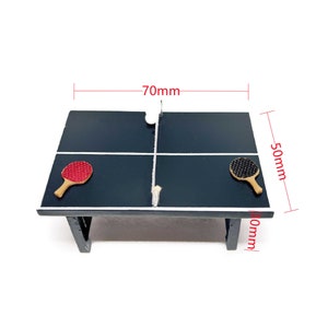 Miniature Ping Pong Table Paddle Set Sport Miniatures Dollhouse ...