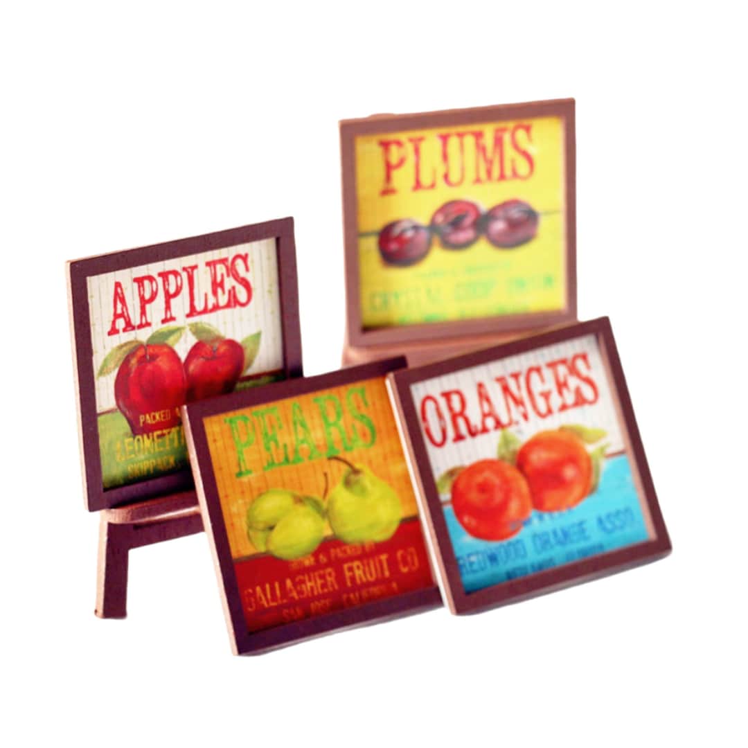 Miniature Mural 4pcs/set Miniature Painting Dollhouse Miniatures Home ...