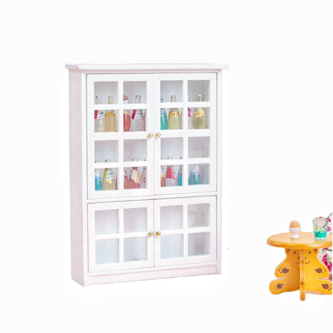 Miniature White Cabinet Cupboard Miniature Furniture Dollhouse ...