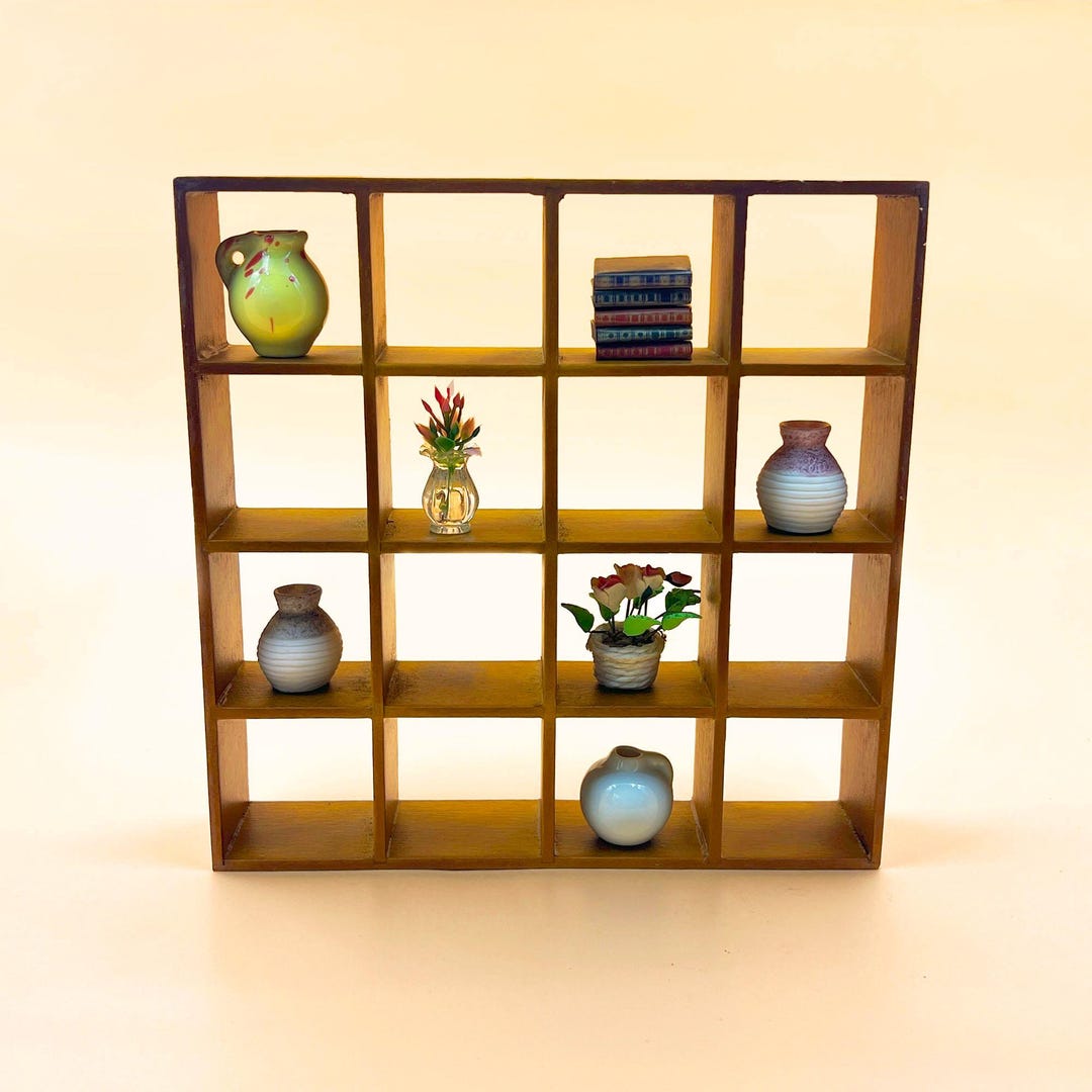 Miniature Wooden Display Cabinet 1/12 Mini Cabinet Miniature Furniture ...