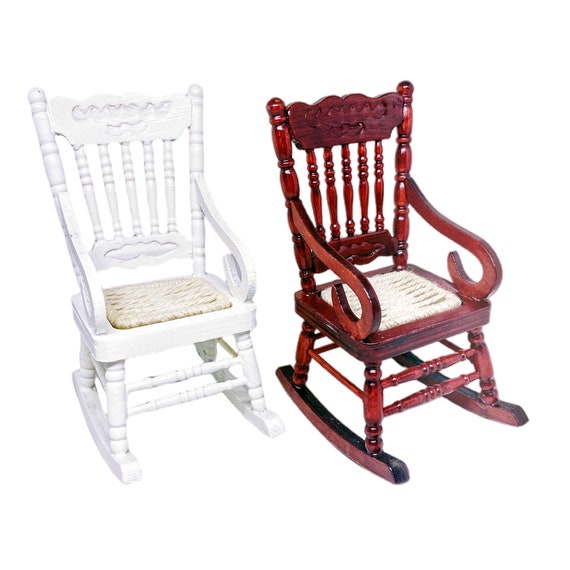 Miniature Wooden Rocking Chair Miniature Furniture Dollhouse - Etsy