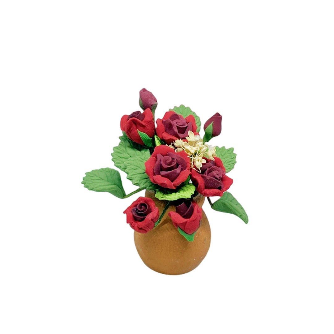 Miniature Rose Flower Miniatures Dollhouse Miniature Home Decoration ...
