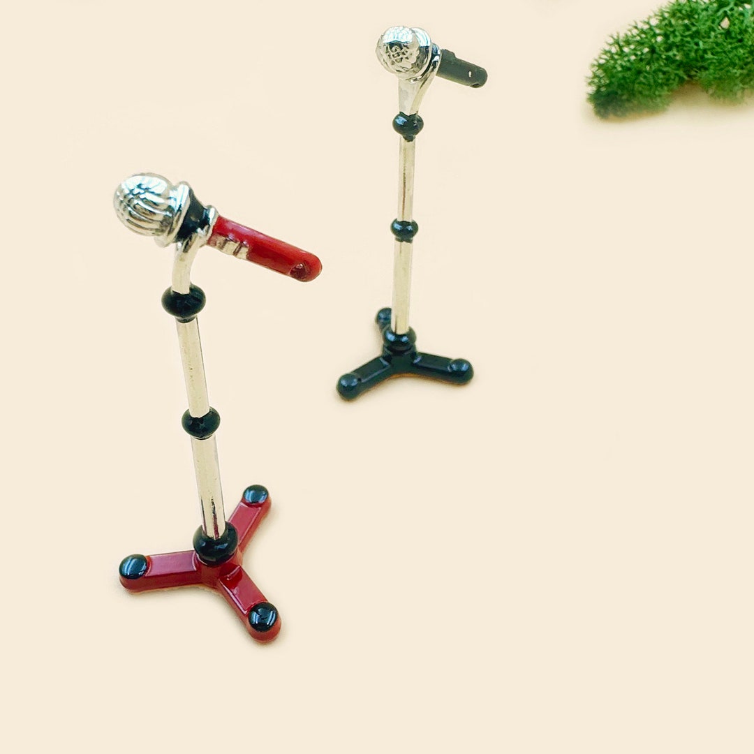 Miniature Microphone 2pcs/set Mini Microphone Dollhouse Miniatures Home ...