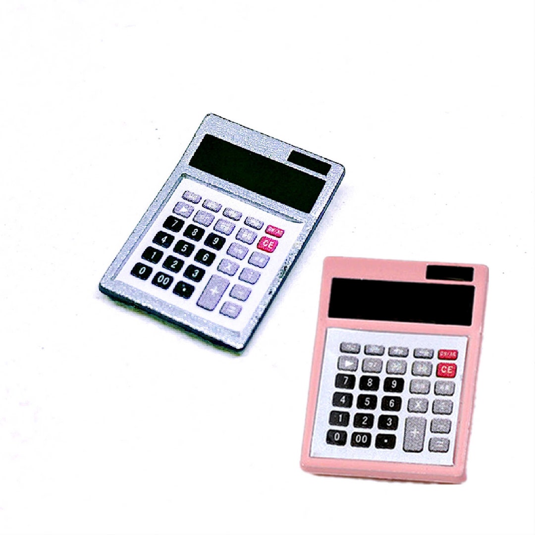 Miniature Calculator 2pcs/set Office Supply Miniatures Dollhouse ...