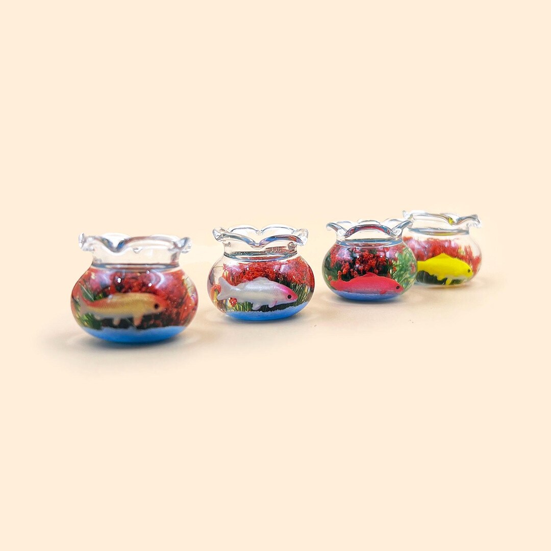 Miniature Fishbowl Mini Fish Bowl Dollhouse Miniature Home Decoration ...