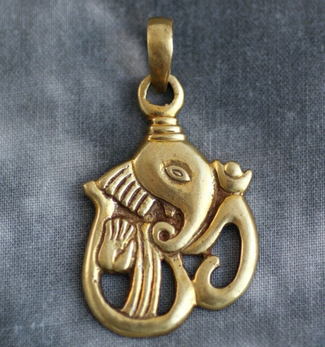 Amulet GANESHA and OM Ganesha Pendant 1252 - Etsy