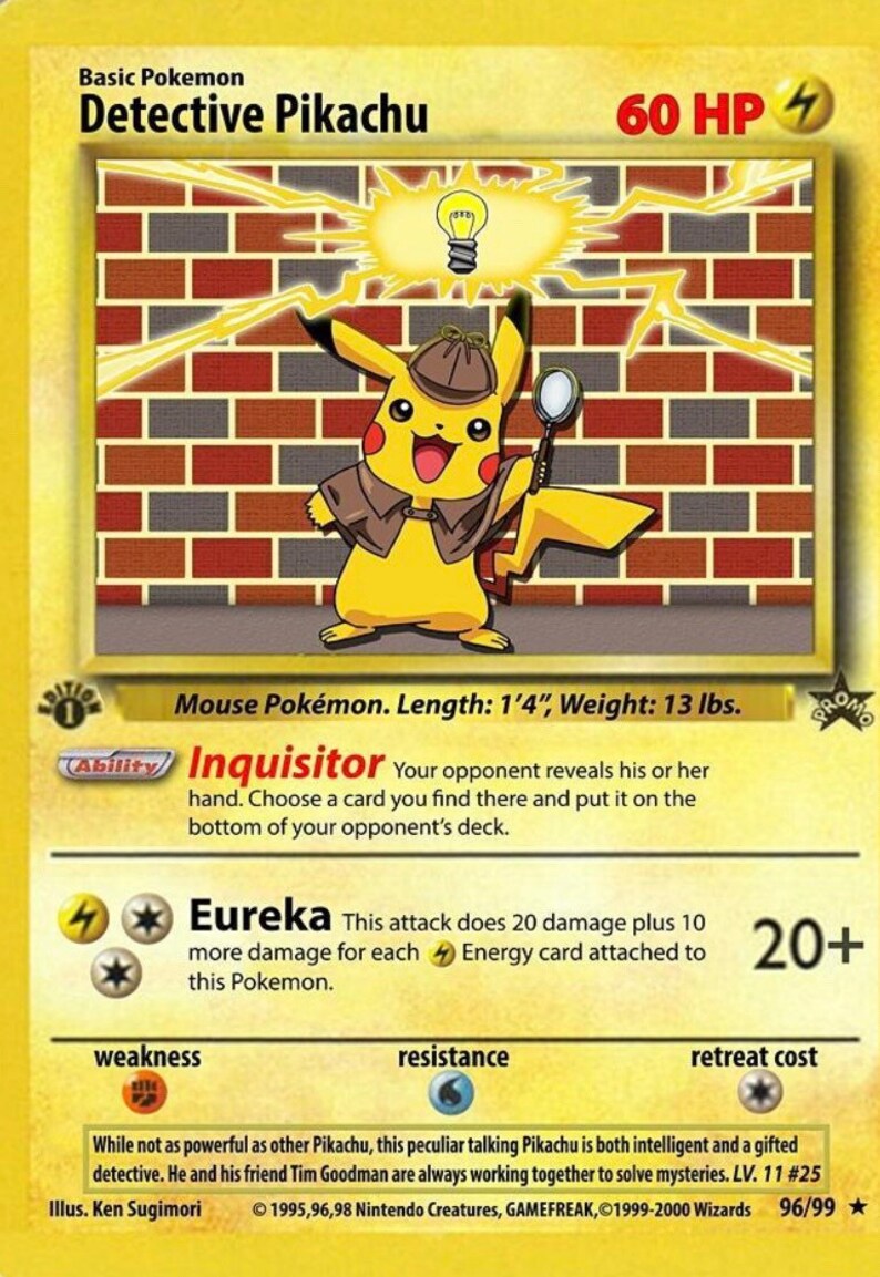 Rare Legendary detective Pikachu Pokemon Shiny Collectible | Etsy