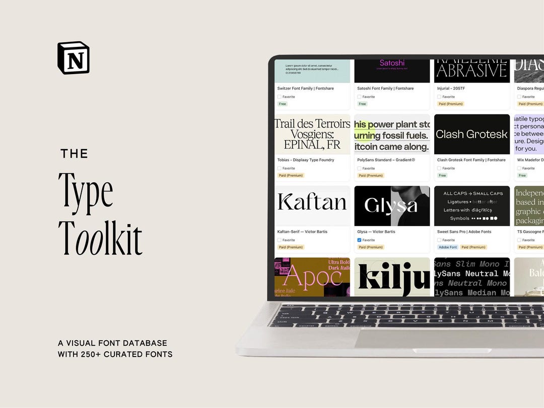 Type Toolkit | Visual Font Library for Designers - Etsy