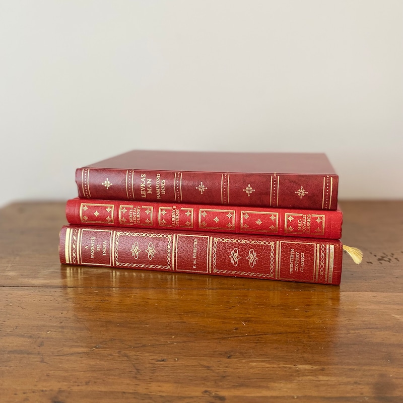 Red Hardcover Book - Etsy
