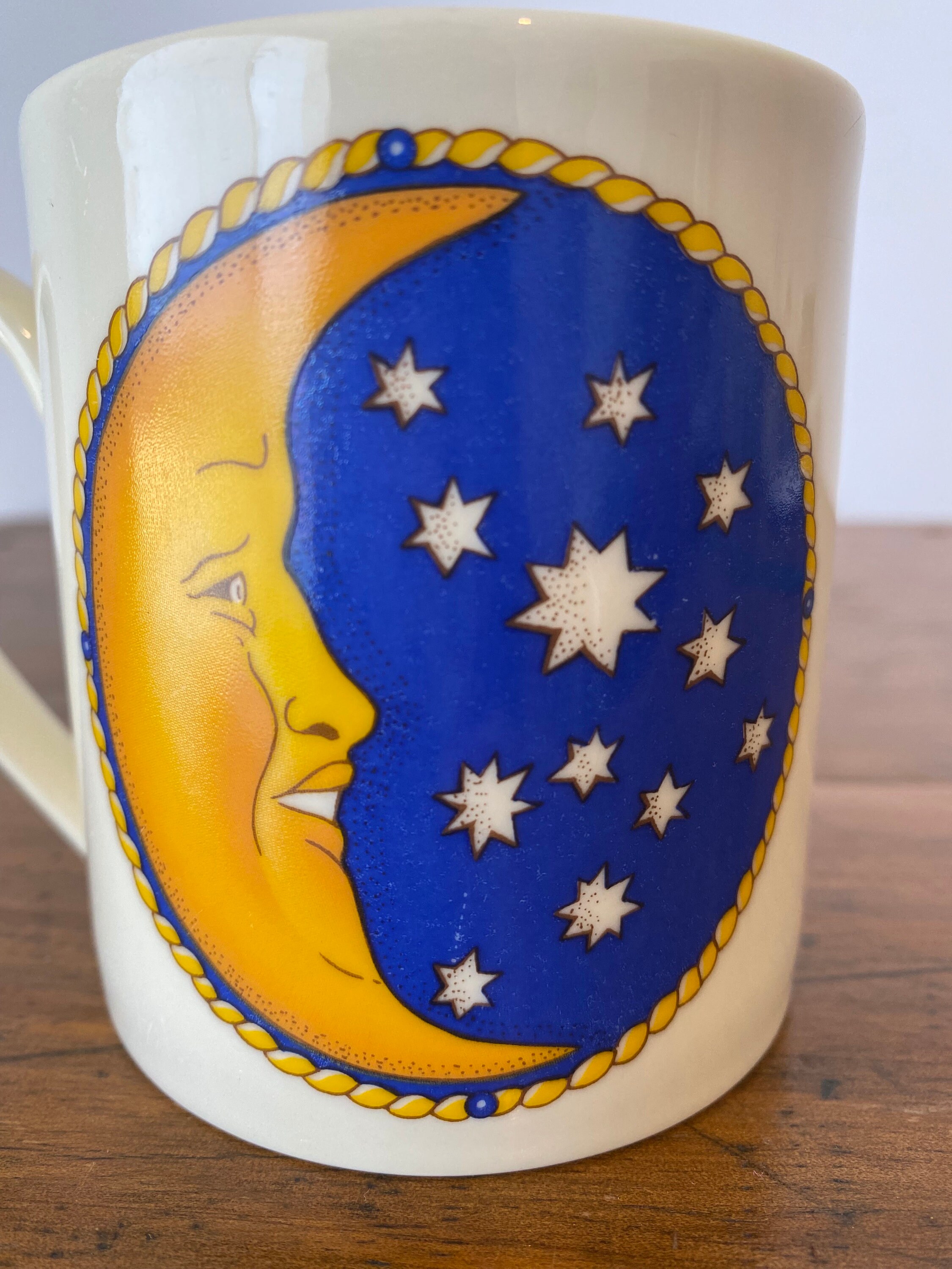 90s Style Vintage Crescent Moon and Stars Mug, Celestial Mug, Man in ...