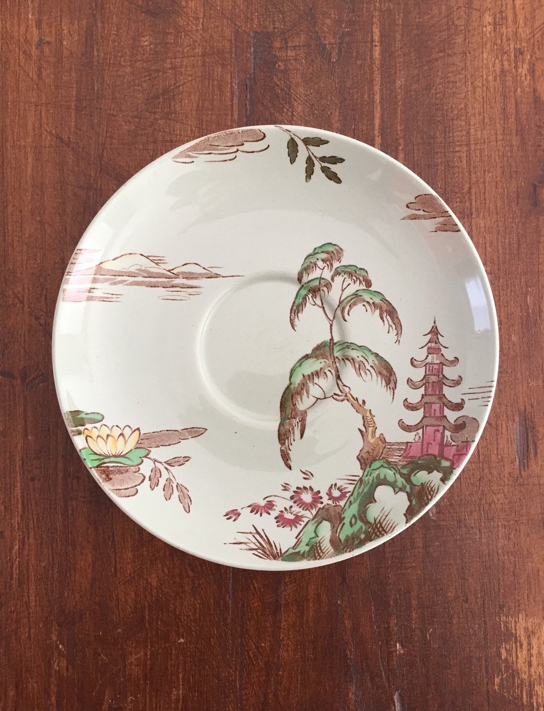 Spode Flemish Green ‘lotus’ Saucer - Etsy UK