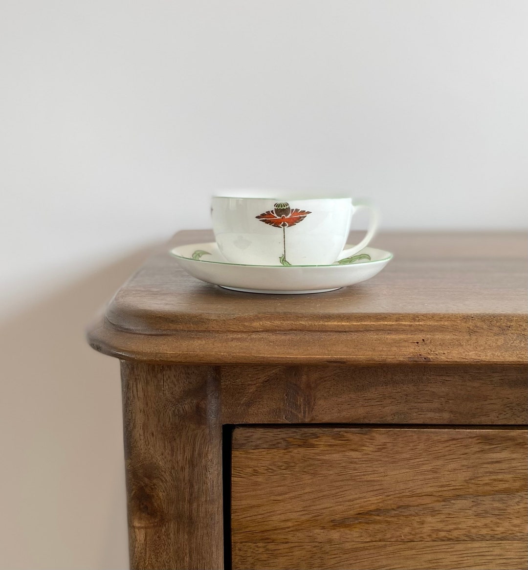 Antique Foley Art China Peacock Pottery Teacup and Saucer Demitasse Set ...