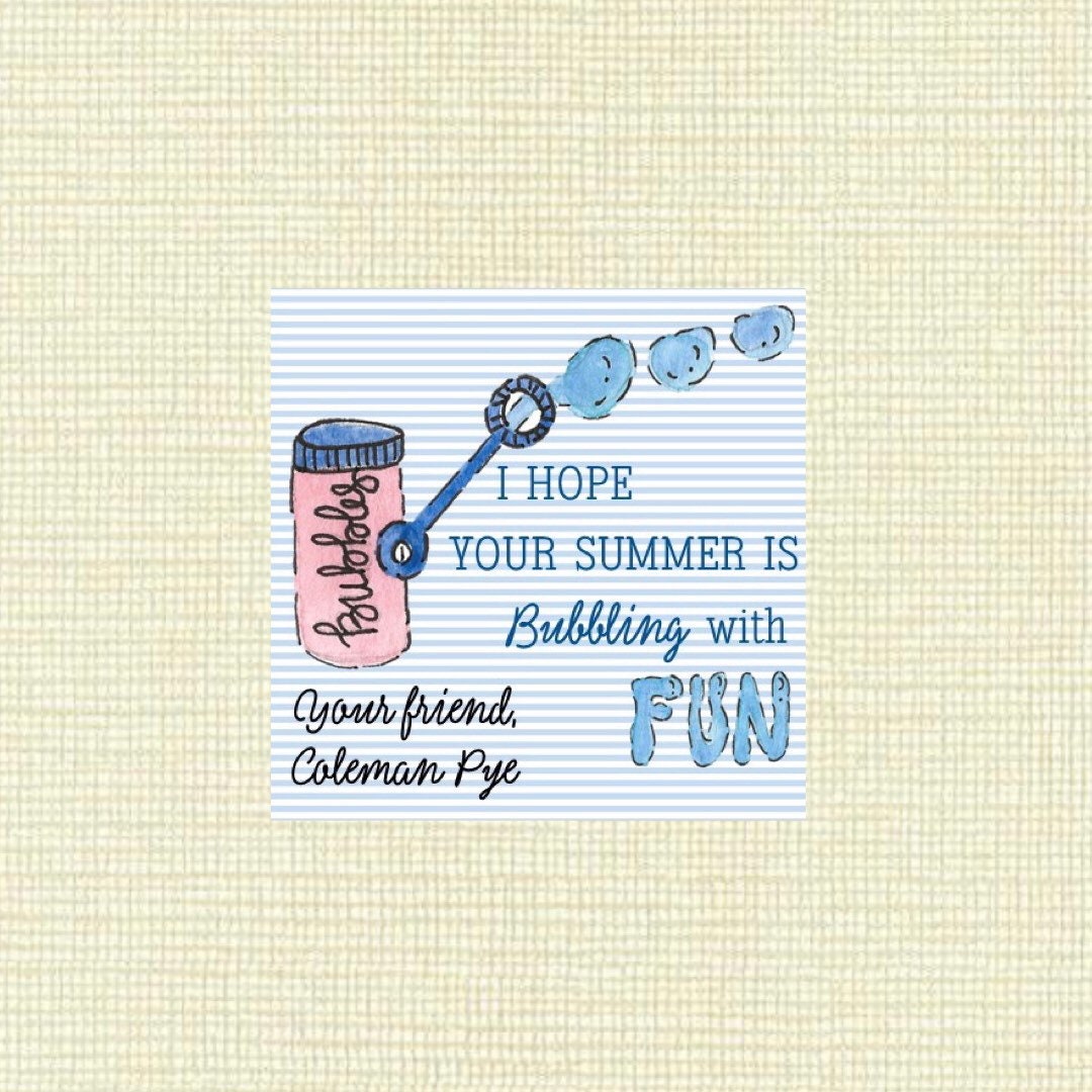 Bubbles Gift Tag End of School Year Gifts Summer Gifts - Etsy