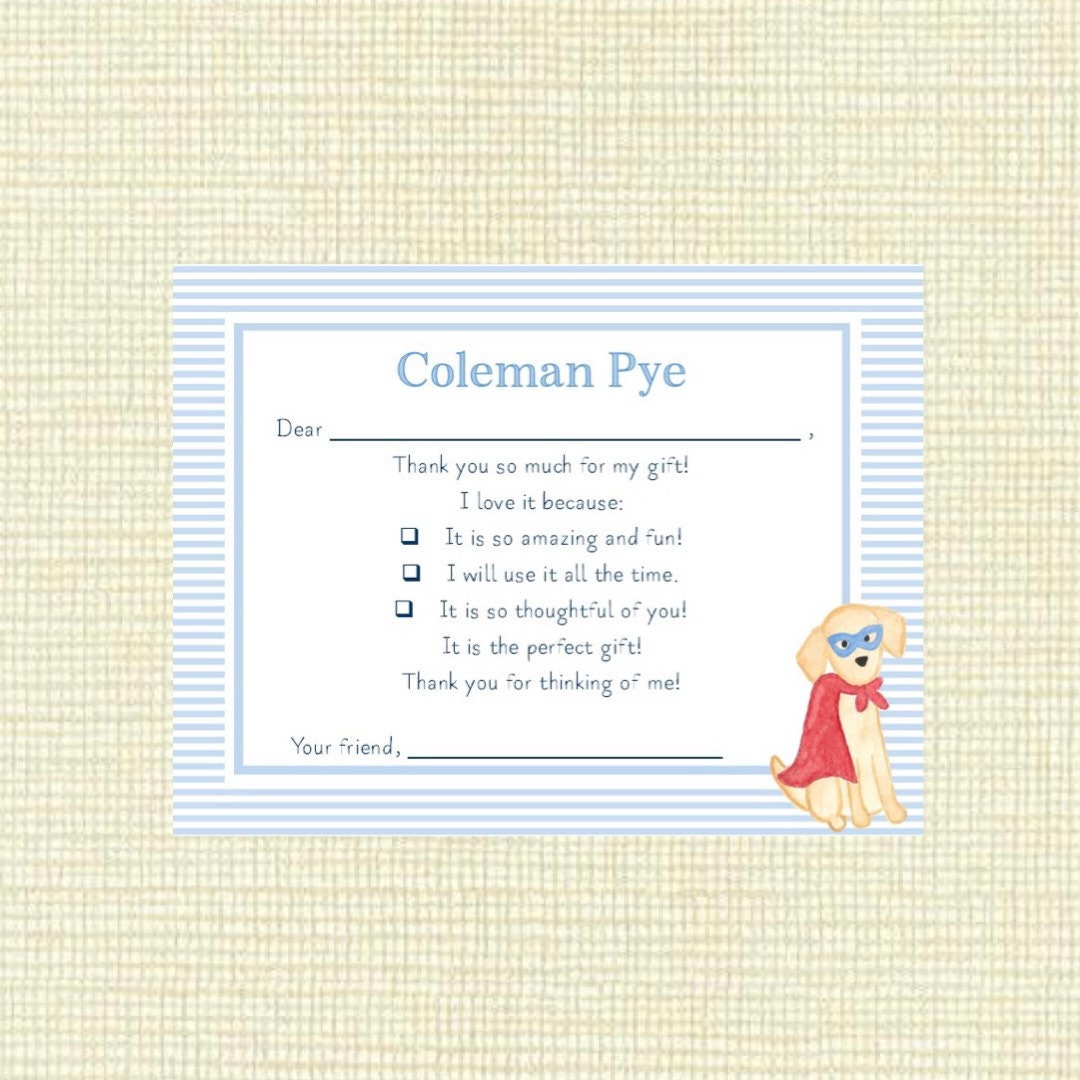 Child Thank You Notes Check Box Thank You Note Design | Etsy