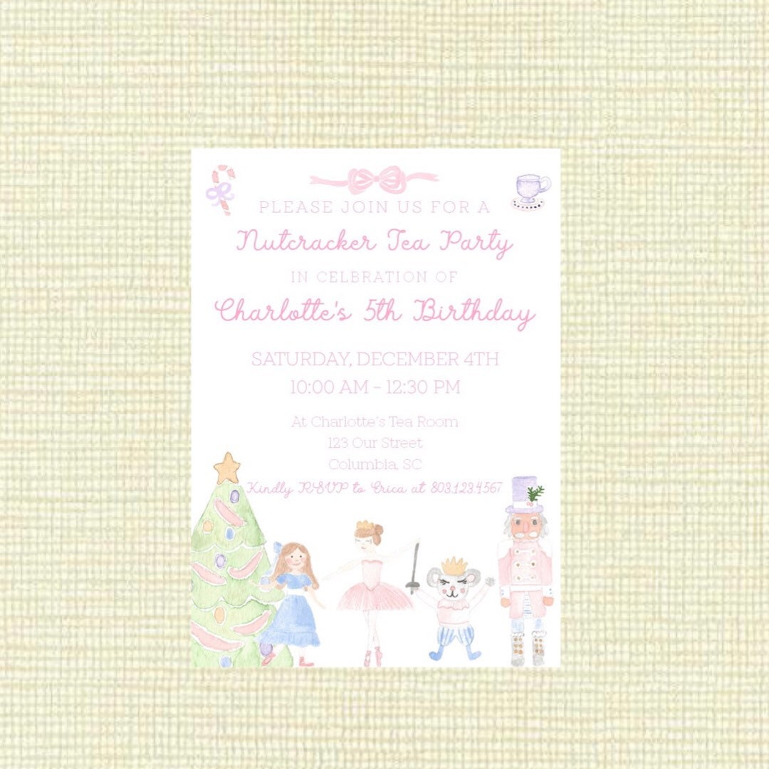 Nutcracker Tea Birthday Party Invitation - Etsy