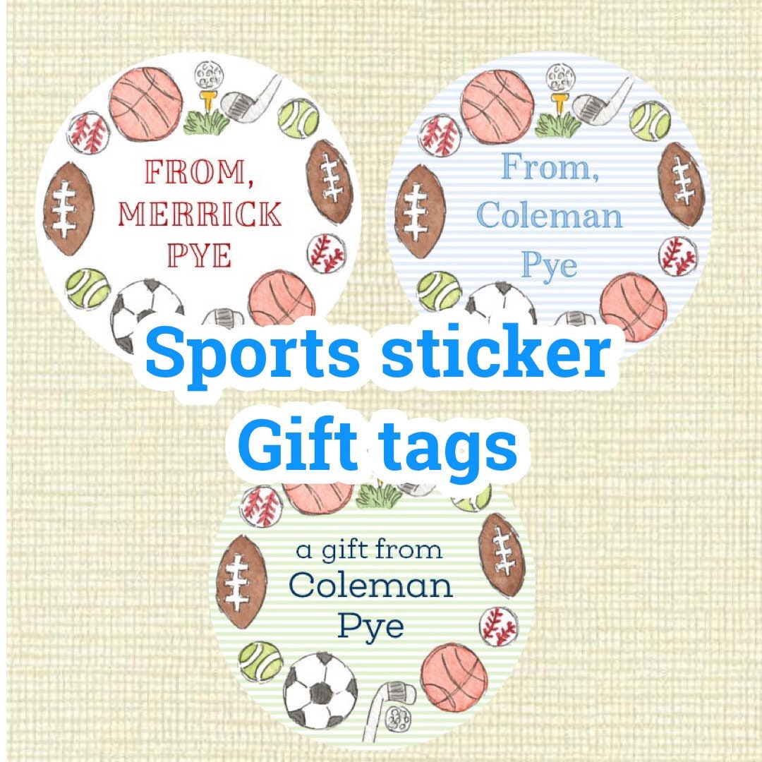 Sports Sticker Gift Tags - Etsy