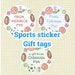 Sports Sticker Gift Tags - Etsy