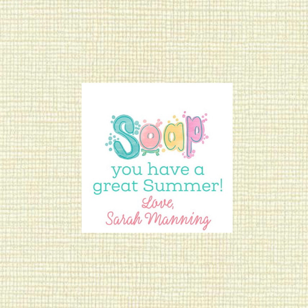 Soap Gift Tag End of School Year Gifts Summer Gifts - Etsy