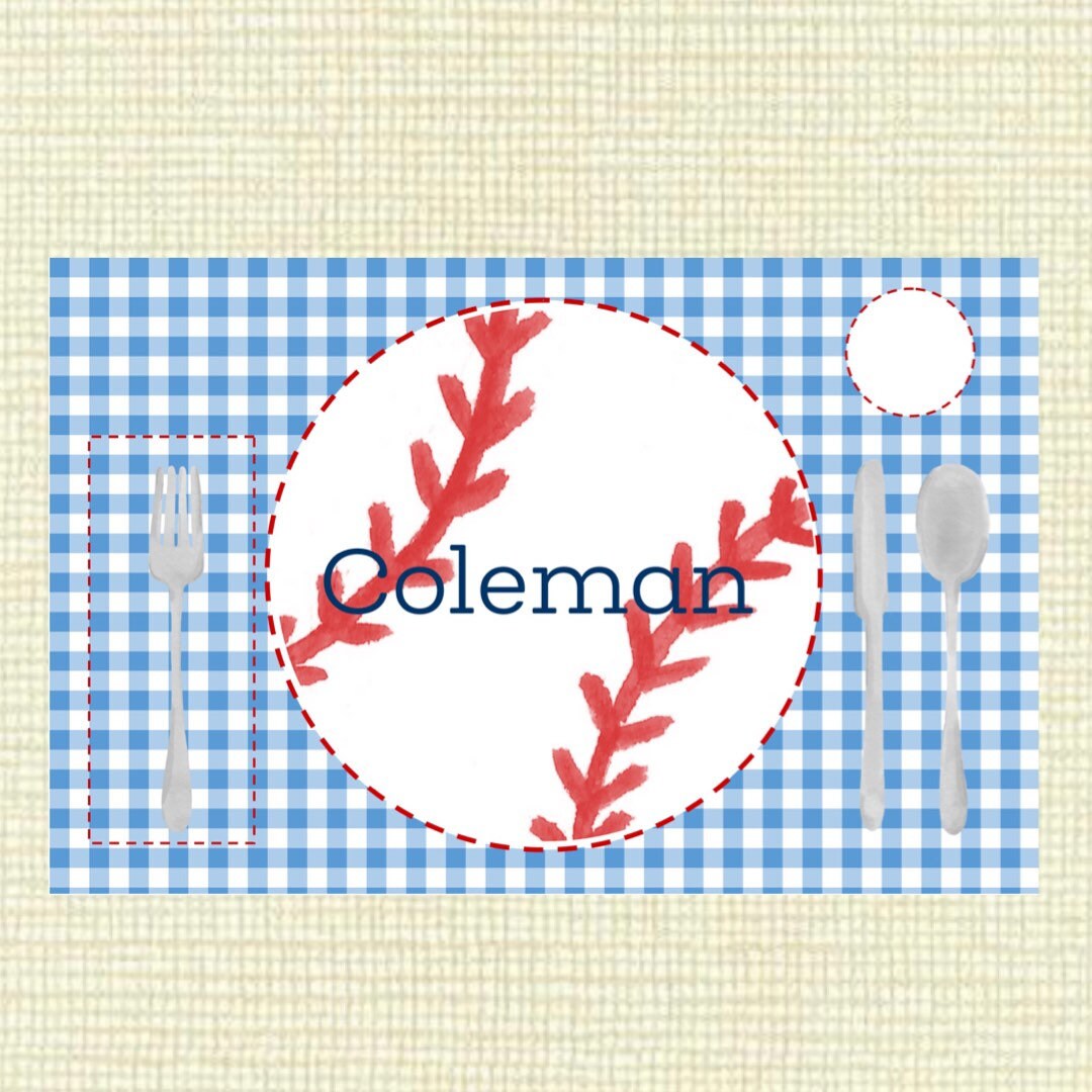 Baseball Personalized Placemat for Children - Etsy