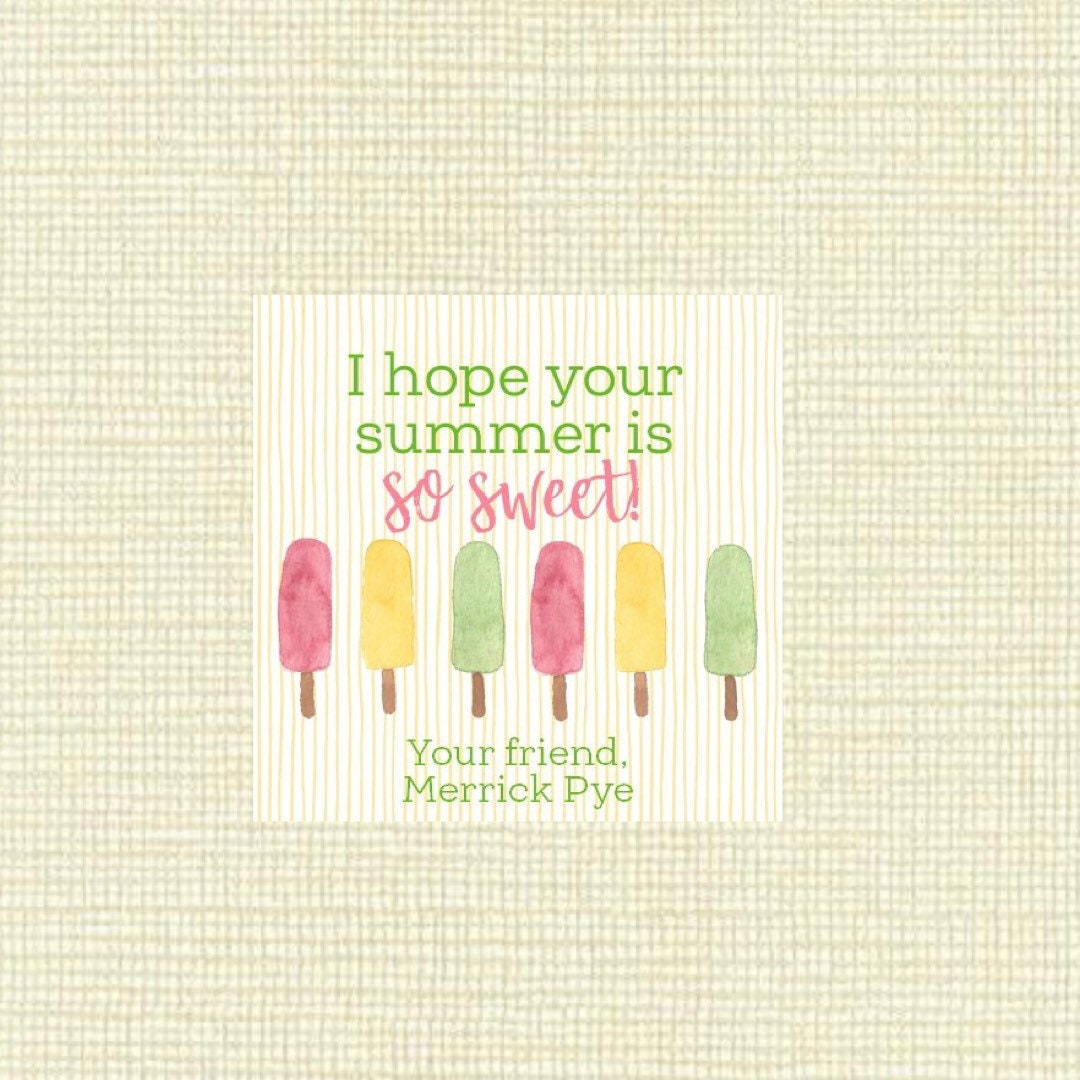 Popsicle Gift Tag End of School Year Gifts, Summer Gifts - Etsy