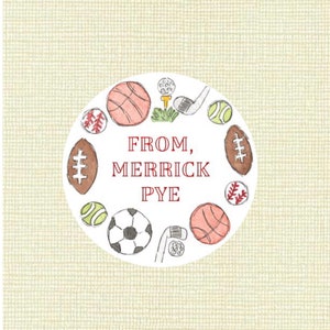 Sports Sticker Gift Tags - Etsy