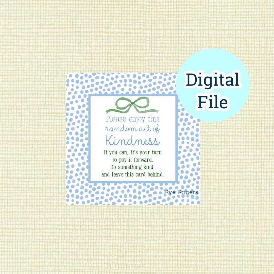 Random Acts of Kindness Cards DIGITAL FILE - Etsy